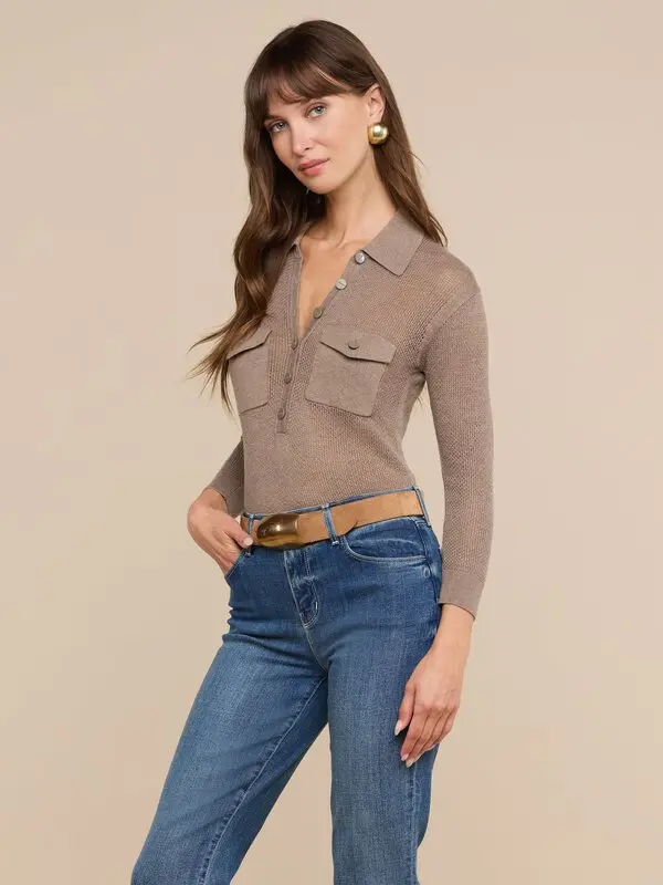 L'Agence Carine Knit Top - Mushroom