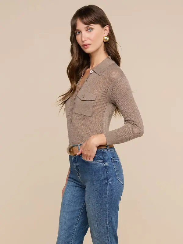 L'Agence Carine Knit Top - Mushroom