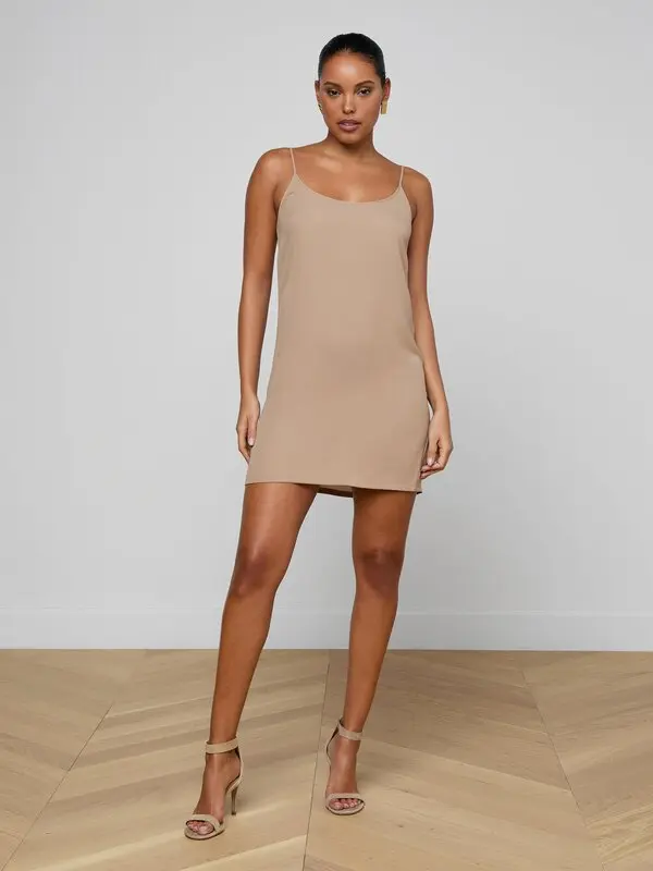 L'Agence Raye Slip Lining Dress - Dark Cappuccino