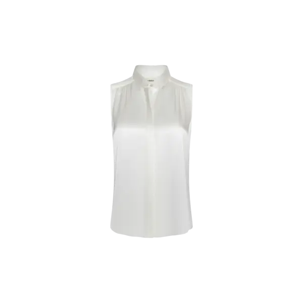 L'Agence Phoebe Sleeveless Silk Blouse - Ivory