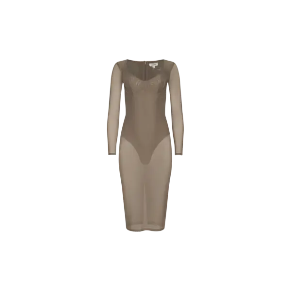 L'AGENCE Sorella Mesh Midi Dress