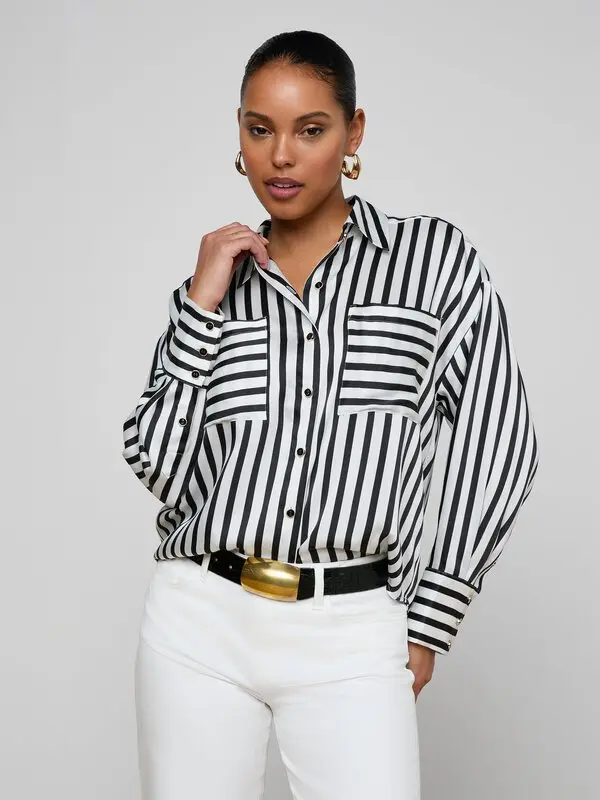 L'Agence Eliora Striped Shirt