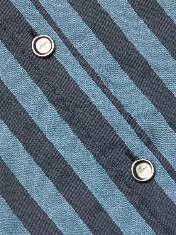 L'Agence Cosette Satin Shirt - Blue Multi Stripe