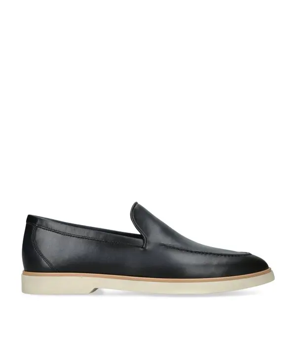 Magnanni Leather Calpe Loafers - Navy