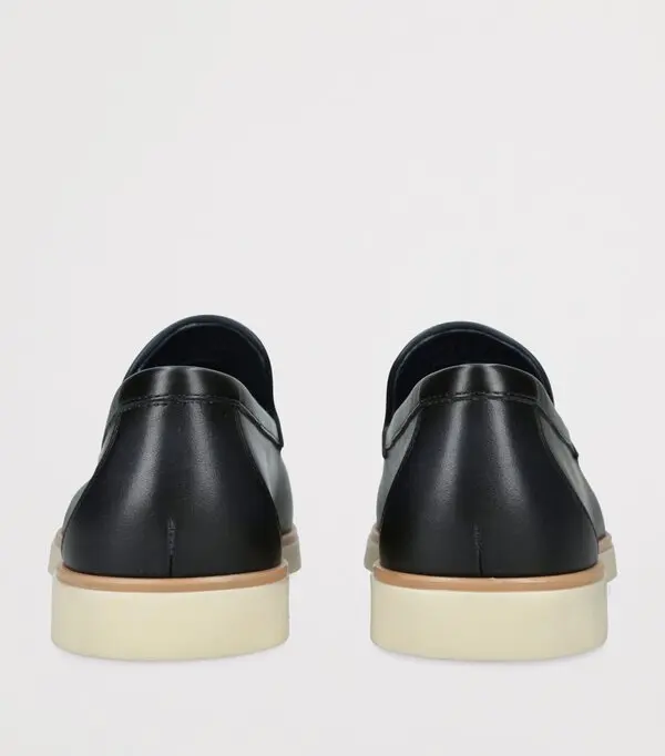 Magnanni Leather Calpe Loafers - Navy