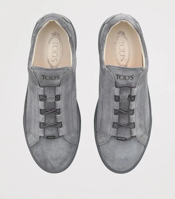 TOD'S Suede Allacciata Cassetta Sneakers - Grey