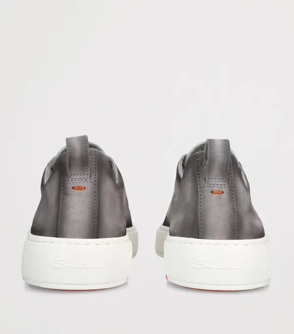 Santoni Clean Icon Nubuck Leather Sneakers
