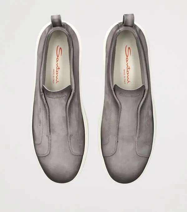 Santoni Clean Icon Nubuck Leather Sneakers