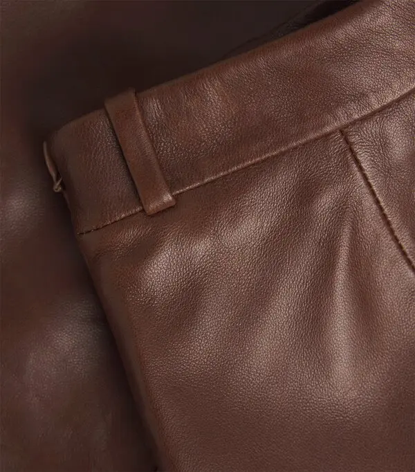 FRAME Leather Mini Skirt - Brown