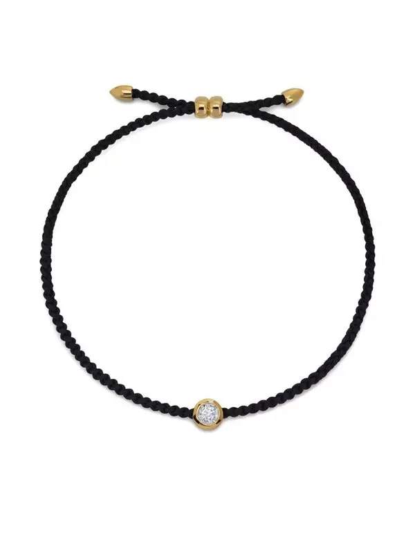 Monica Vinader Gold Vermeil Solitaire Diamond Bracelet - Black