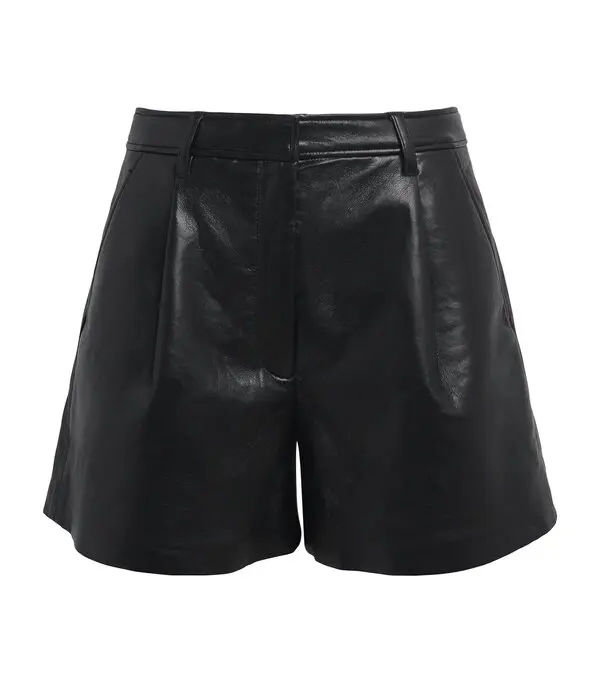ANINE BING Leather-blend Trent Shorts