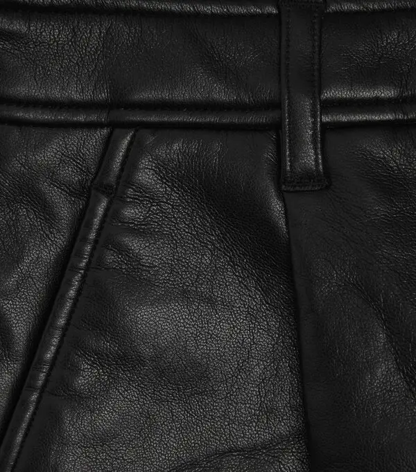 ANINE BING Leather-blend Trent Shorts