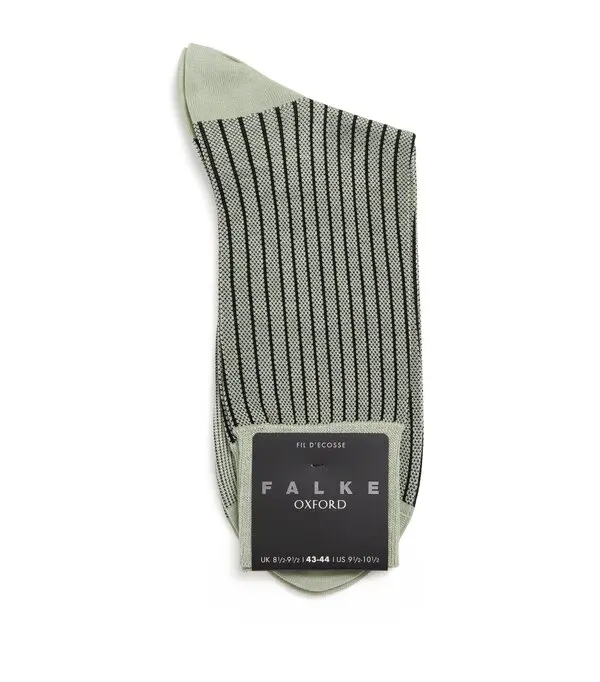 Falke Cotton-blend Oxford Stripe Socks - Green