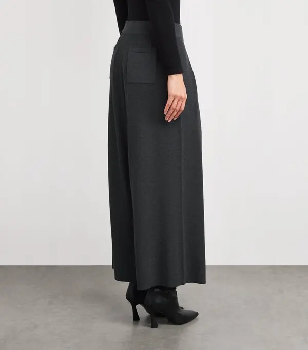 L'Agence Stretch-knit Milly Wide-leg Trousers - Grey