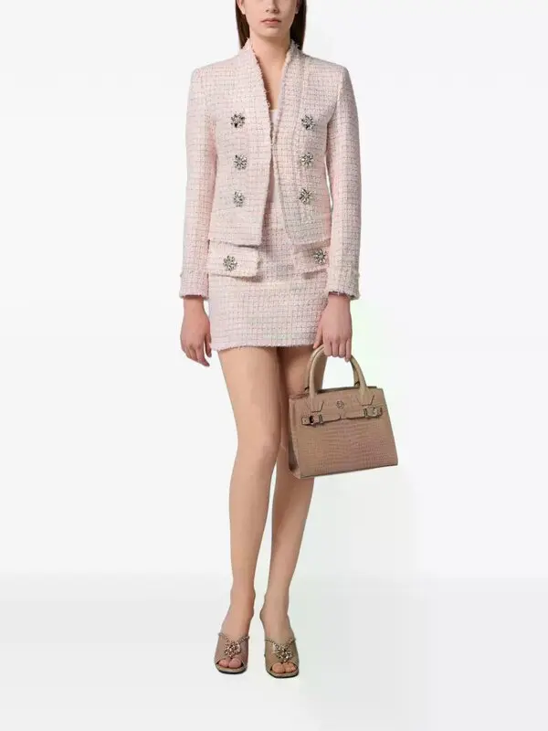 Philipp Plein Tweed Jacket With Crystal Embellishments - Pink