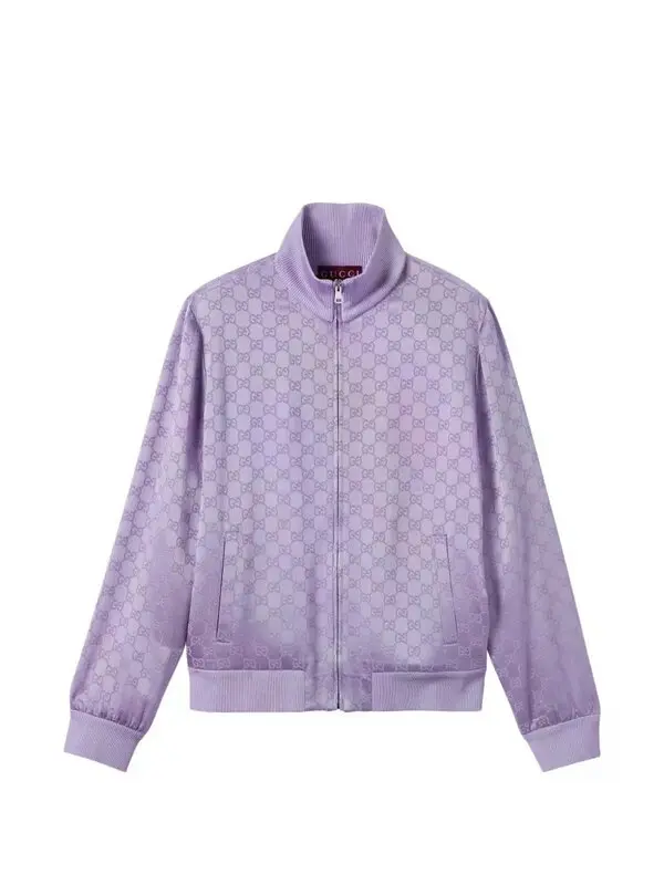 Gucci Gg Jacquard Zip Jacket - Purple