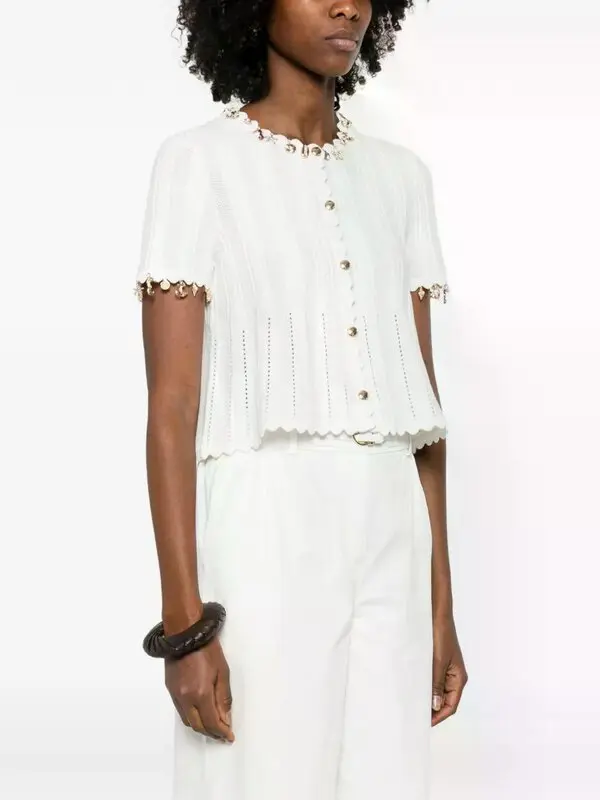 Maje Embellished Short-sleeve Cardigan