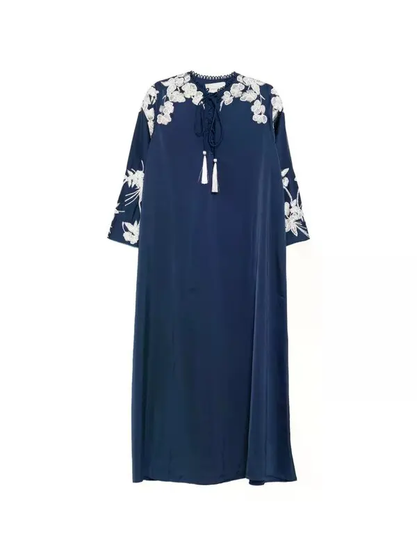 SHATHA ESSA Floral-embroidered Maxi Dress