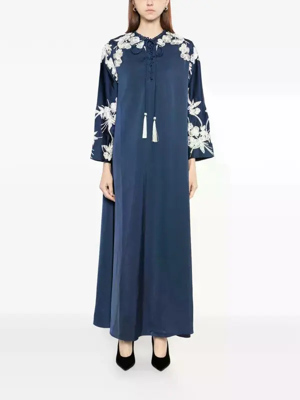 SHATHA ESSA Floral-embroidered Maxi Dress