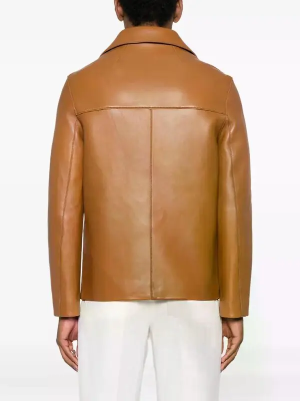 Sandro Buttoned Leather Jacket