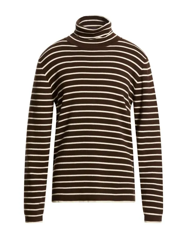 TOD'S Striped Turtleneck Sweater - Brown