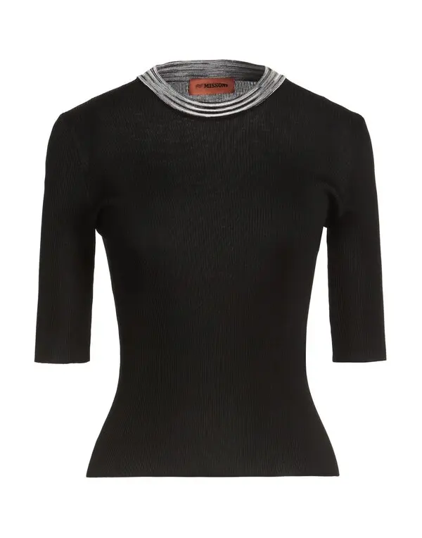 Missoni Ribbed Silk Knit Top - Black