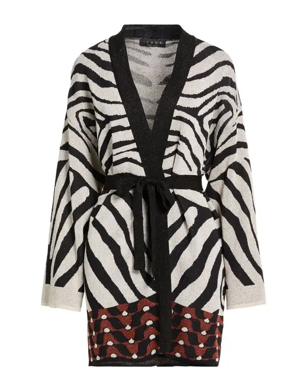 KAOS Jacquard-knit Cardigan With Belt