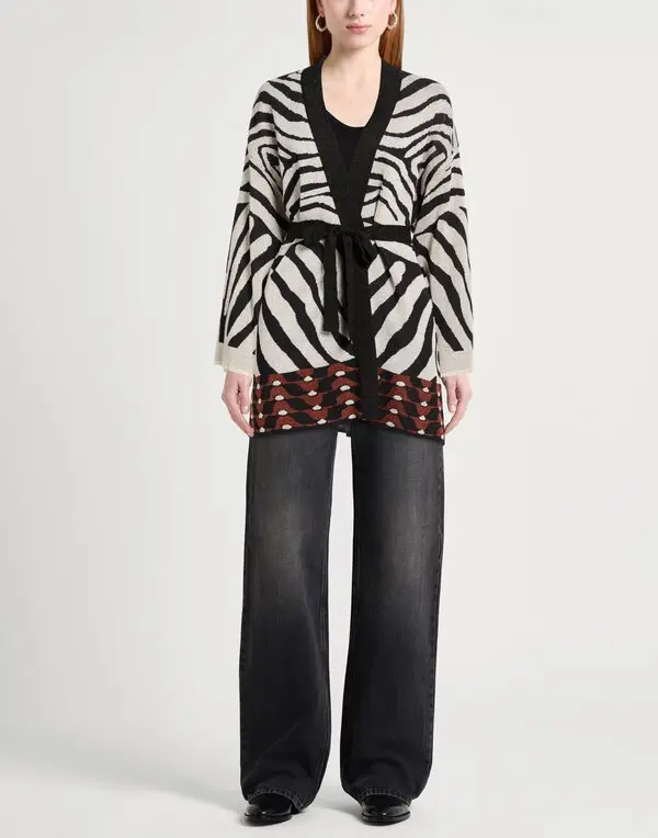 KAOS Jacquard-knit Cardigan With Belt
