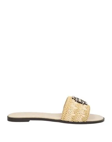 Tory Burch Raffia Slide Sandals - Beige