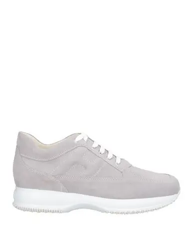 Hogan Suede Low-top Sneakers With Appliqués - Grey