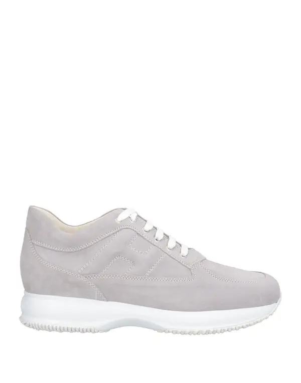 Hogan Suede Low-top Sneakers With Appliqués - Grey