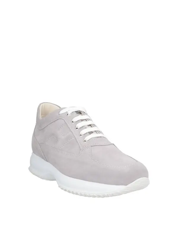 Hogan Suede Low-top Sneakers With Appliqués - Grey