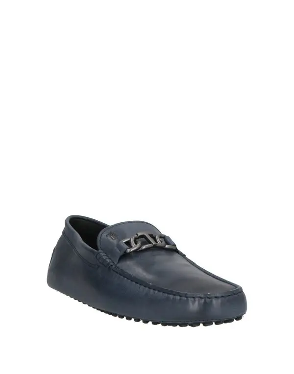 TOD'S Leather Loafers With Embellished Detail - Navy