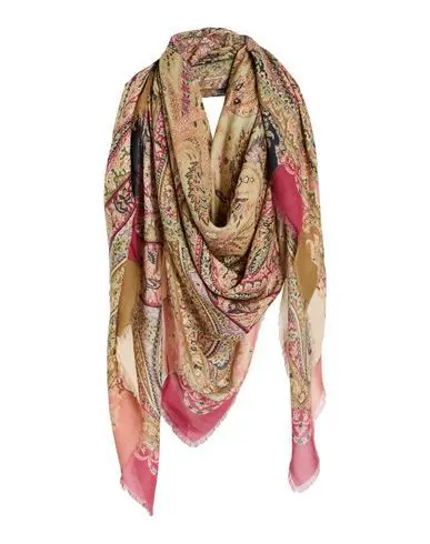 Etro Scarf Khaki Modal, Silk - Beige
