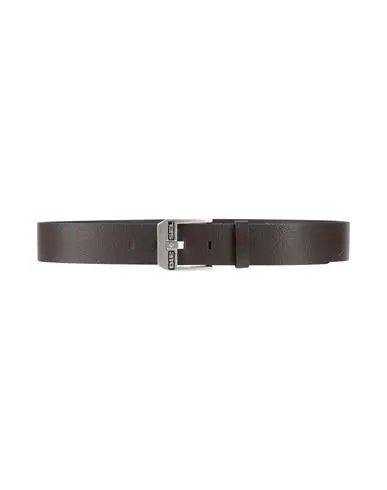 Diesel Pebbled Leather Belt With Buckle And Logo - Brown