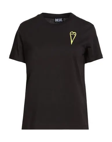 DIESEL® Cotton T-shirt With Graphic Print - Black