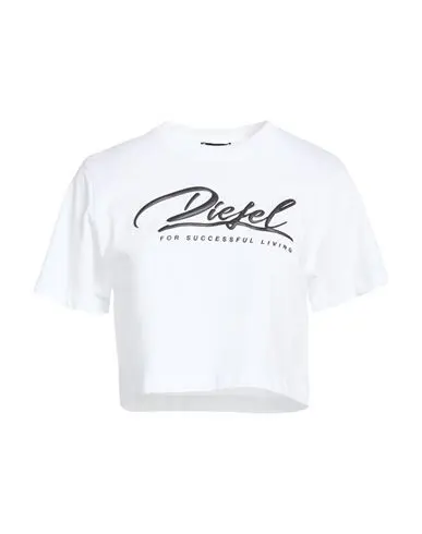 DIESEL Cotton Jersey Cropped T-shirt - White