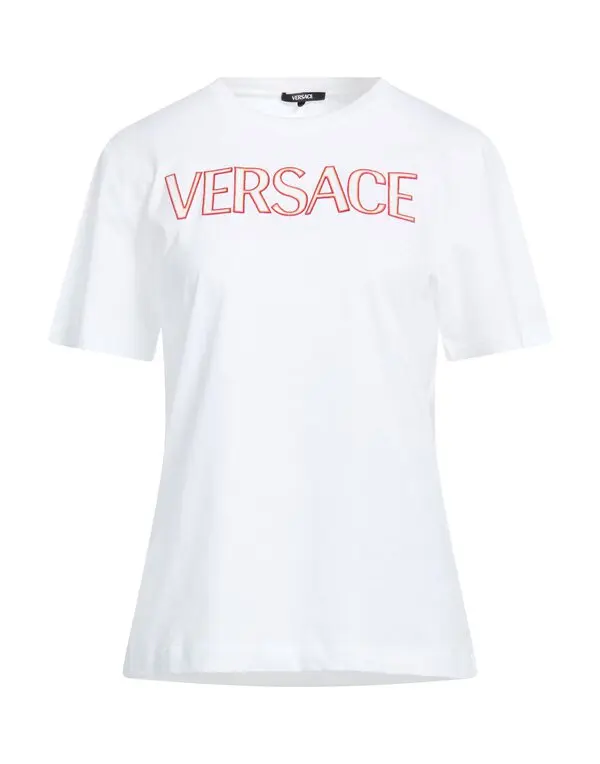 Versace Cotton, Viscose, And Polyester T-shirt With Embroidered Logo