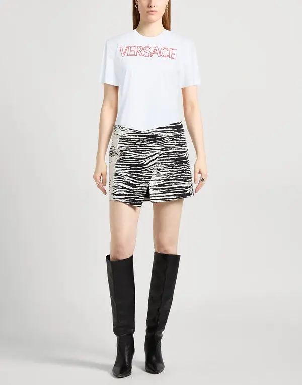 Versace Cotton, Viscose, And Polyester T-shirt With Embroidered Logo