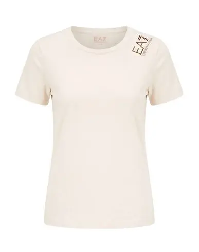 EA7 Logo-print T-shirt - Cream