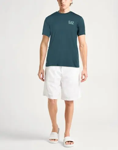 EA7 Crewneck T-shirt With Logo Print - Green