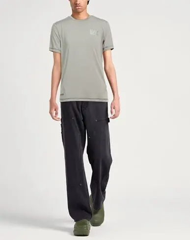 EA7 Crewneck T-shirt With Logo Print - Grey