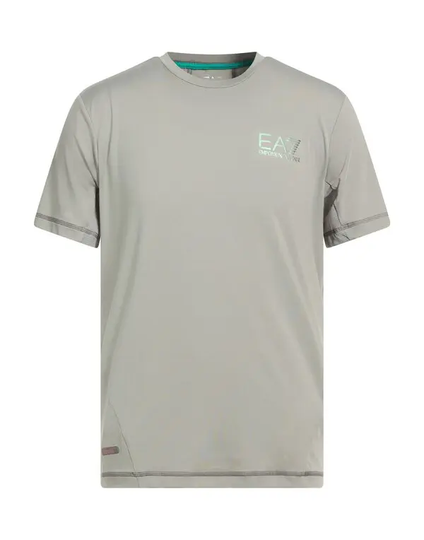EA7 Crewneck T-shirt With Logo Print - Grey