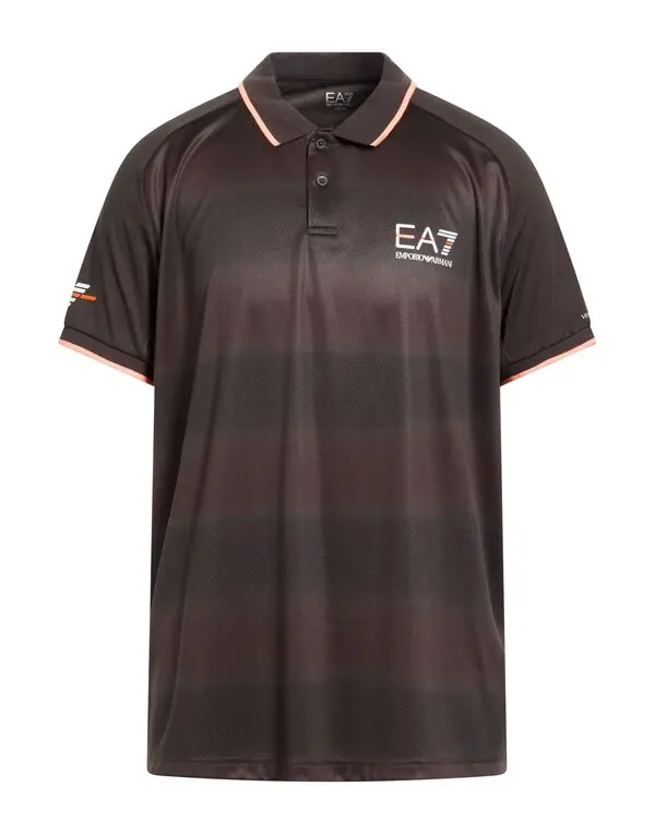 EA7 Polo Shirt Chocolate Size Polyester - Brown