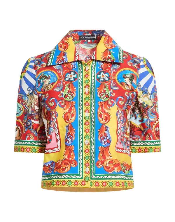 Dolce & Gabbana Multicolor Cotton Poplin Shirt