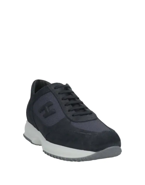 Hogan Low-top Sneakers In Leather And Textile Fibers - Blue