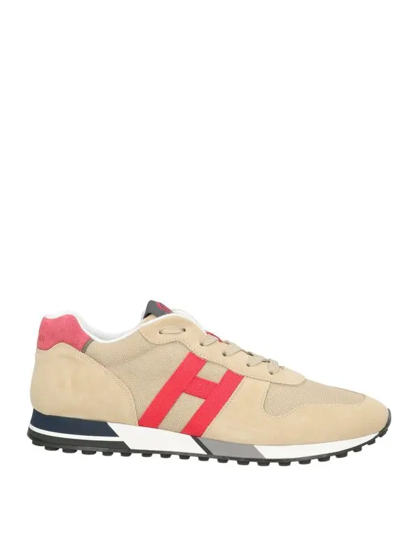 Hogan Low-top Sneakers In Suede And Textile Fibers - Beige