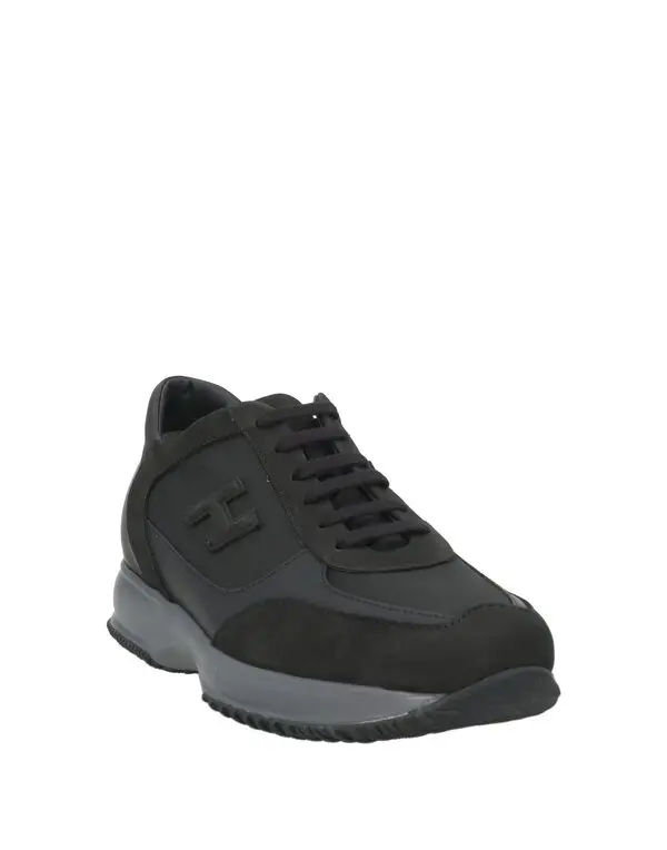 Hogan Textile And Leather Sneakers - Black