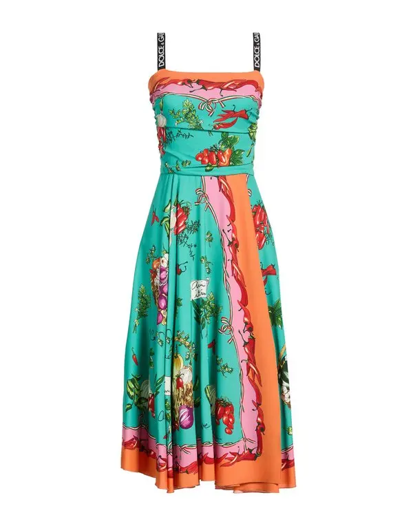 slim fit dress slacks Catarina Printed Poplin Dress in Green/White main image 0