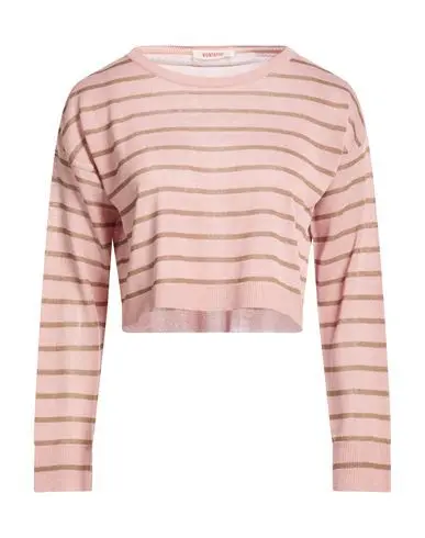 KONTATTO Striped Knit Cropped Sweater - Blush